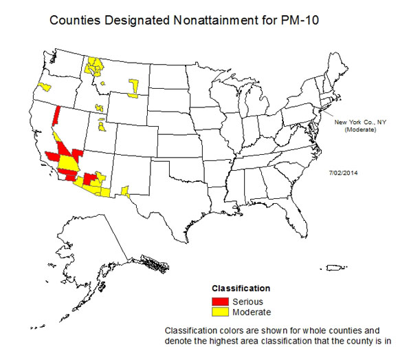 Nonattainment Areas for PM-10
